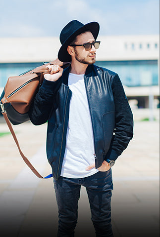 Men's Blue Leather Jackets - AU LeatherX