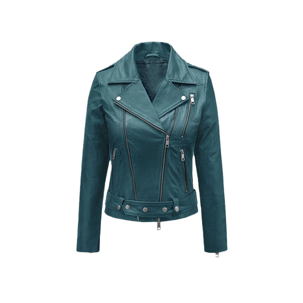 Prussian Blue Washed & Wax Leather Jacket - AU LeatherX