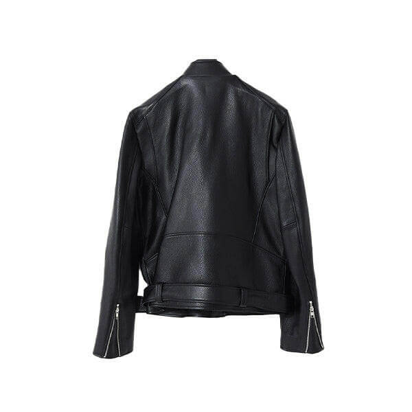 Women Collar Edge Black Rider Jacket - AU LeatherX