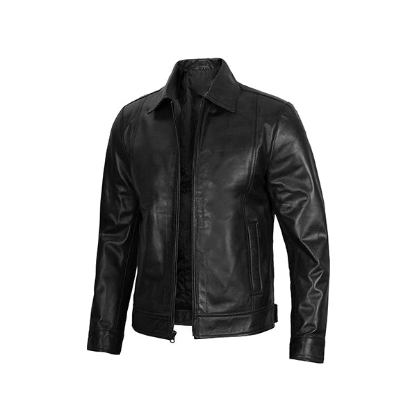 Black Slim Fit jacket for men - AU LeatherX